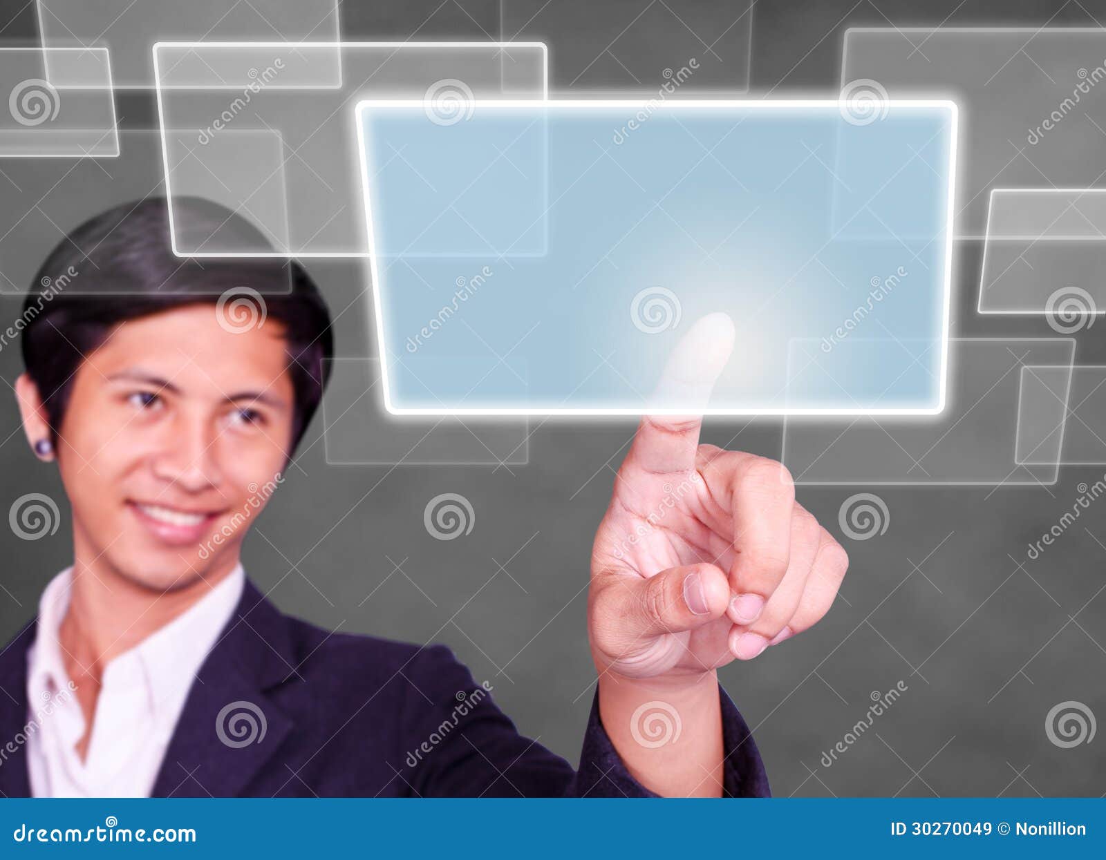 Finger Touch Screen Interface Stock Image - Image of person, pushing ...
