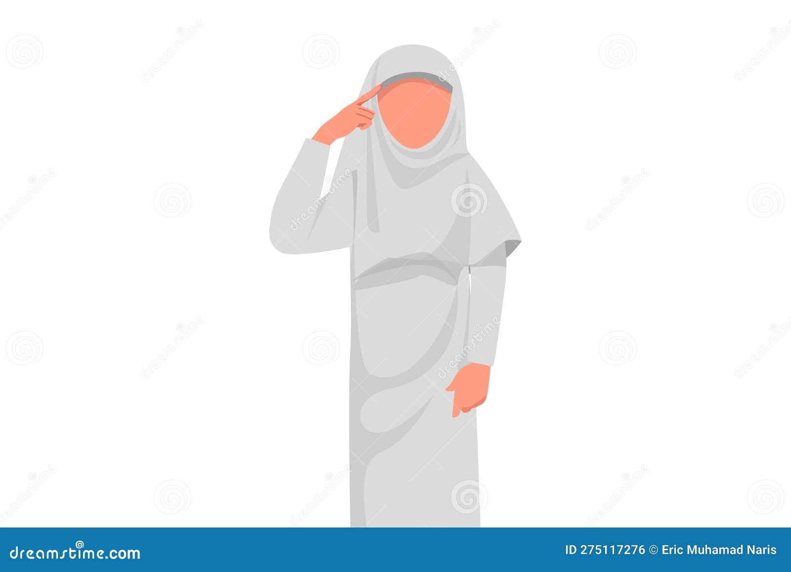 Business Flat Cartoon Style Drawing Arab Businesswoman Touching Her ... Business Flat Cartoon Style Drawing Arab Businesswoman Touching Her ...