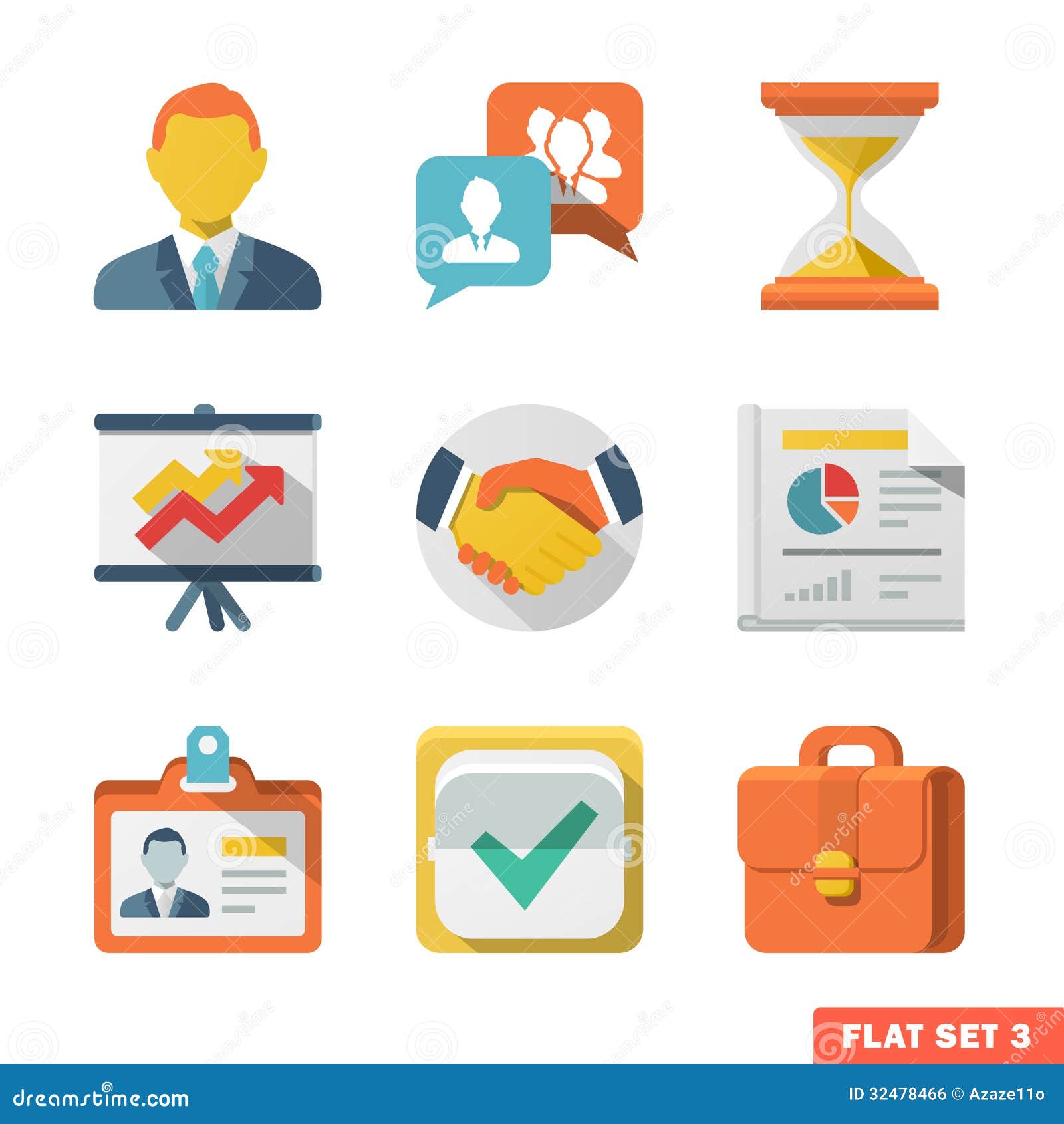 Business Flat icon set stock vector. Illustration of calendar - 32478466