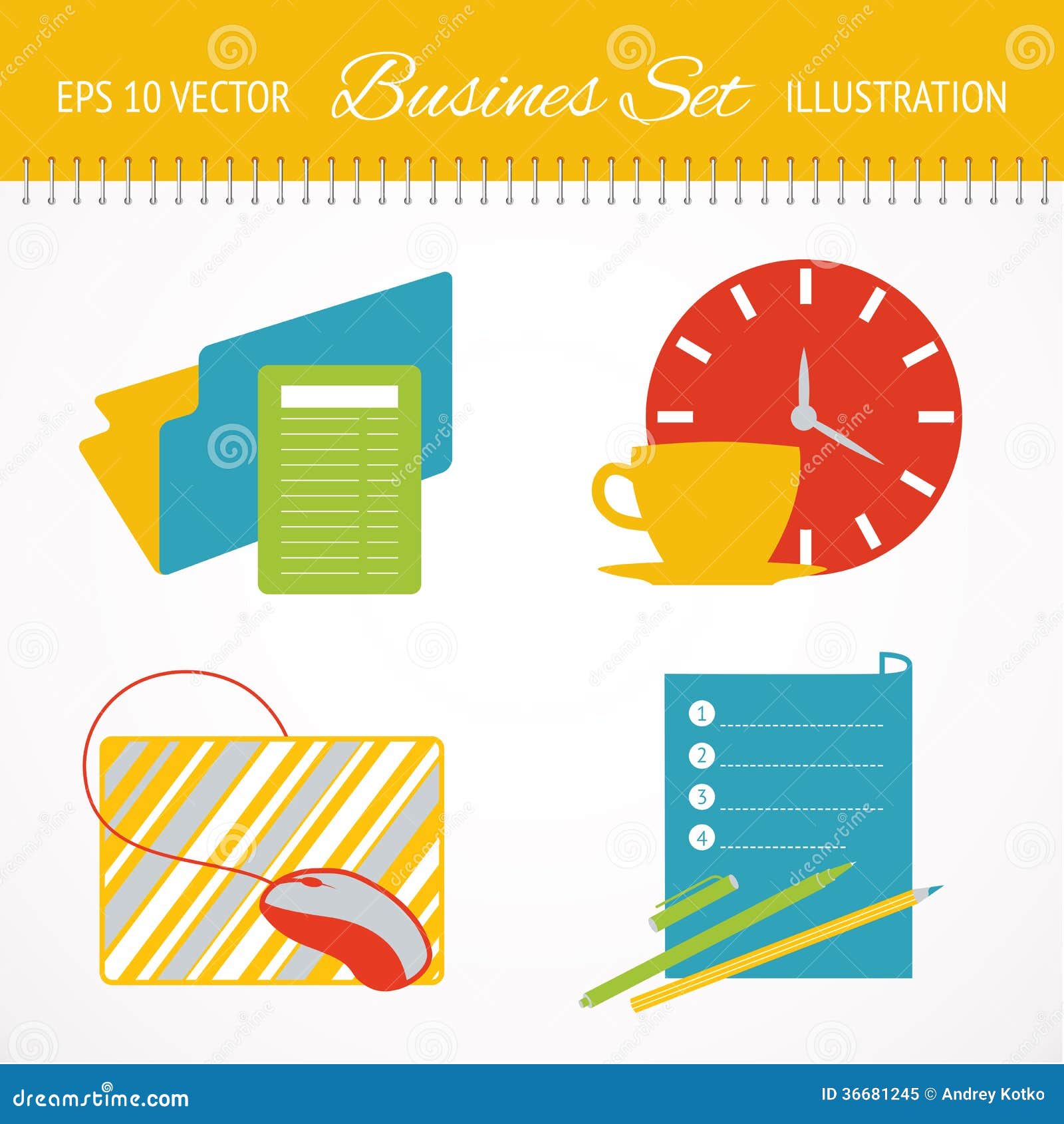 Business flat icons set. stock illustration. Illustration of banner ...
