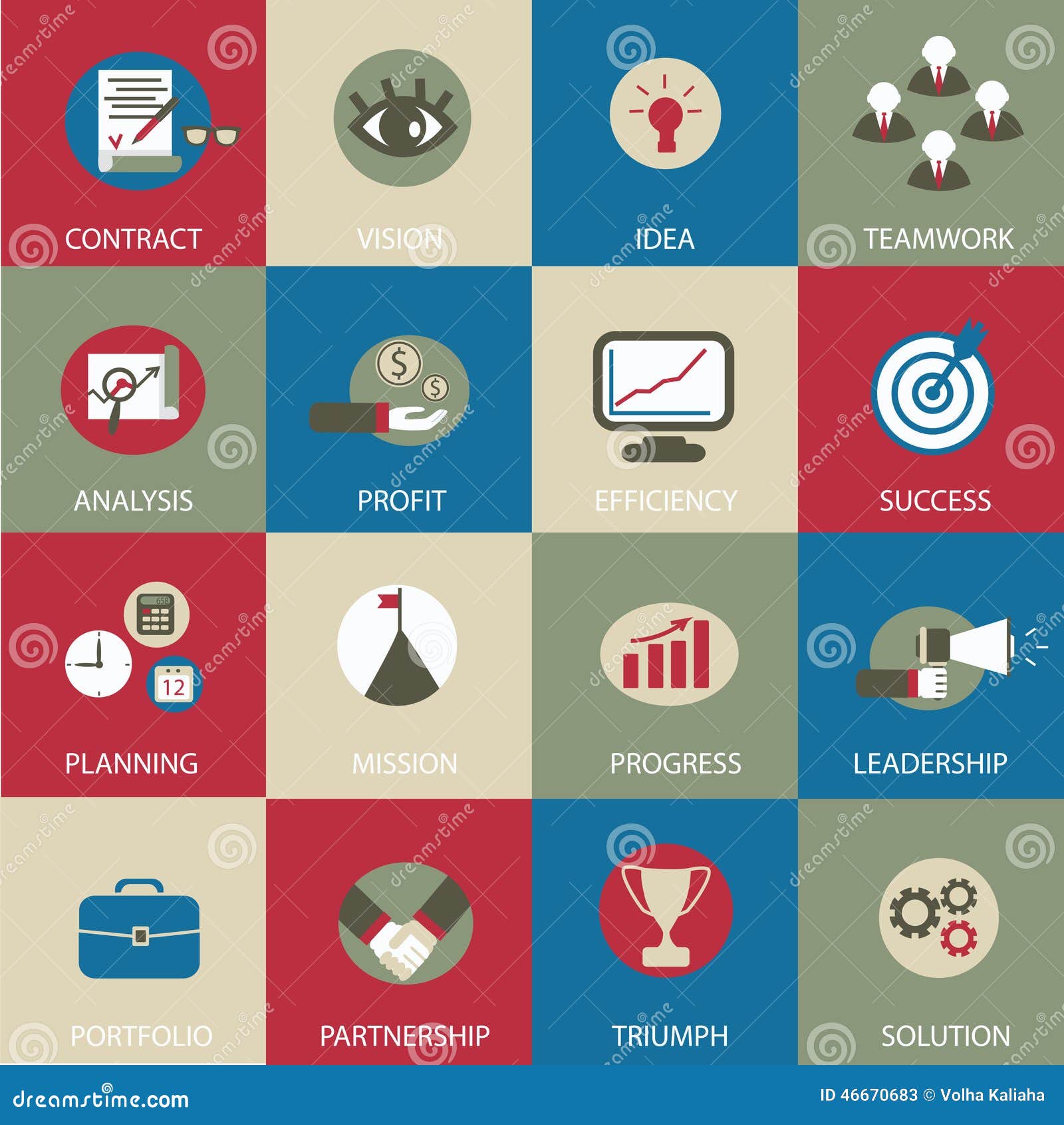 Business flat icons stock vector. Illustration of case - 46670683