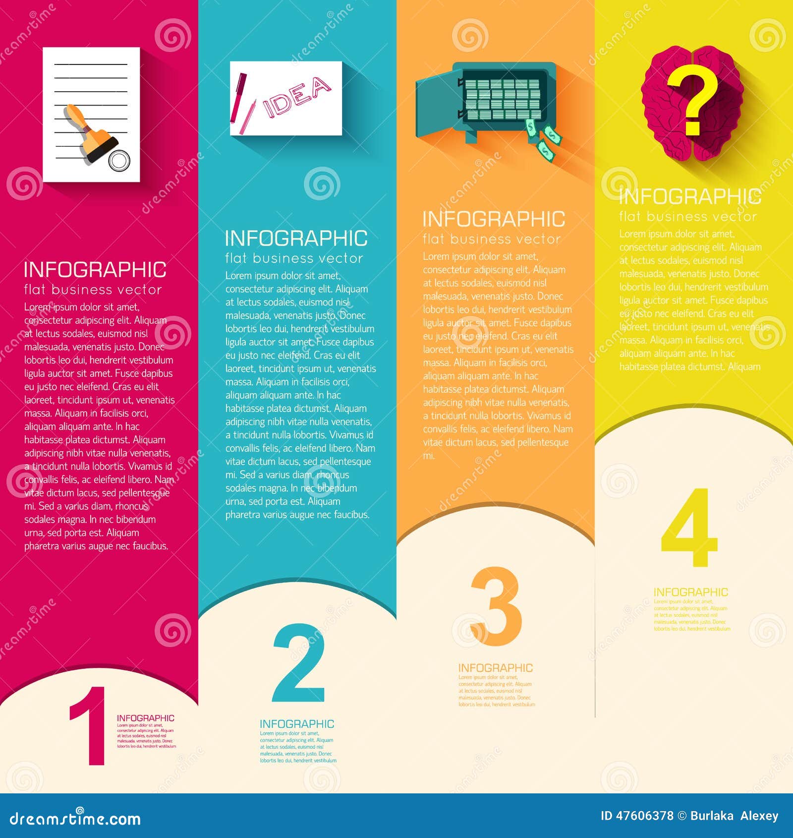 Business Flat Infographic Template with Text Stock Vector ...