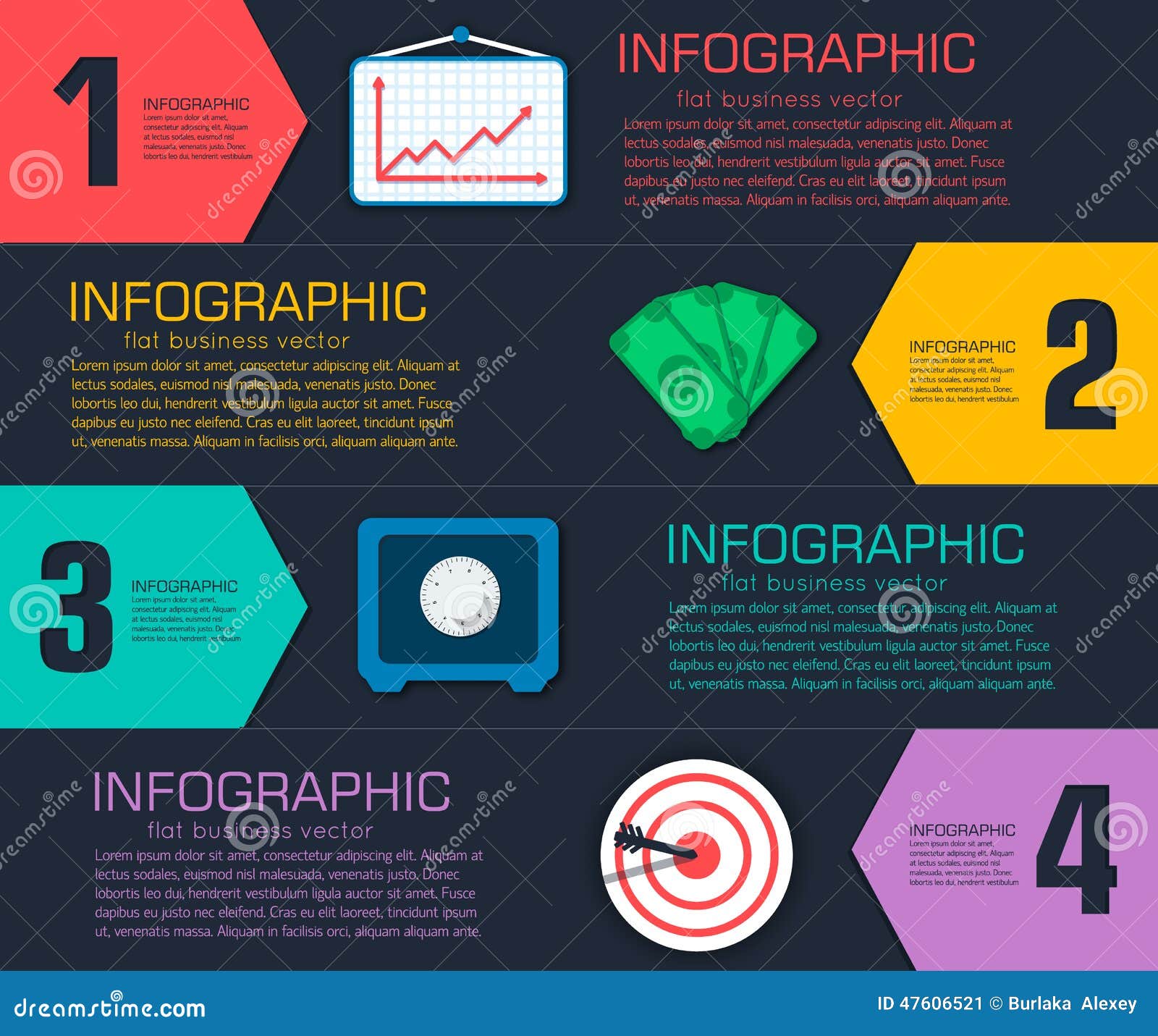 Business Flat Infographic Template with Text Stock Vector ...