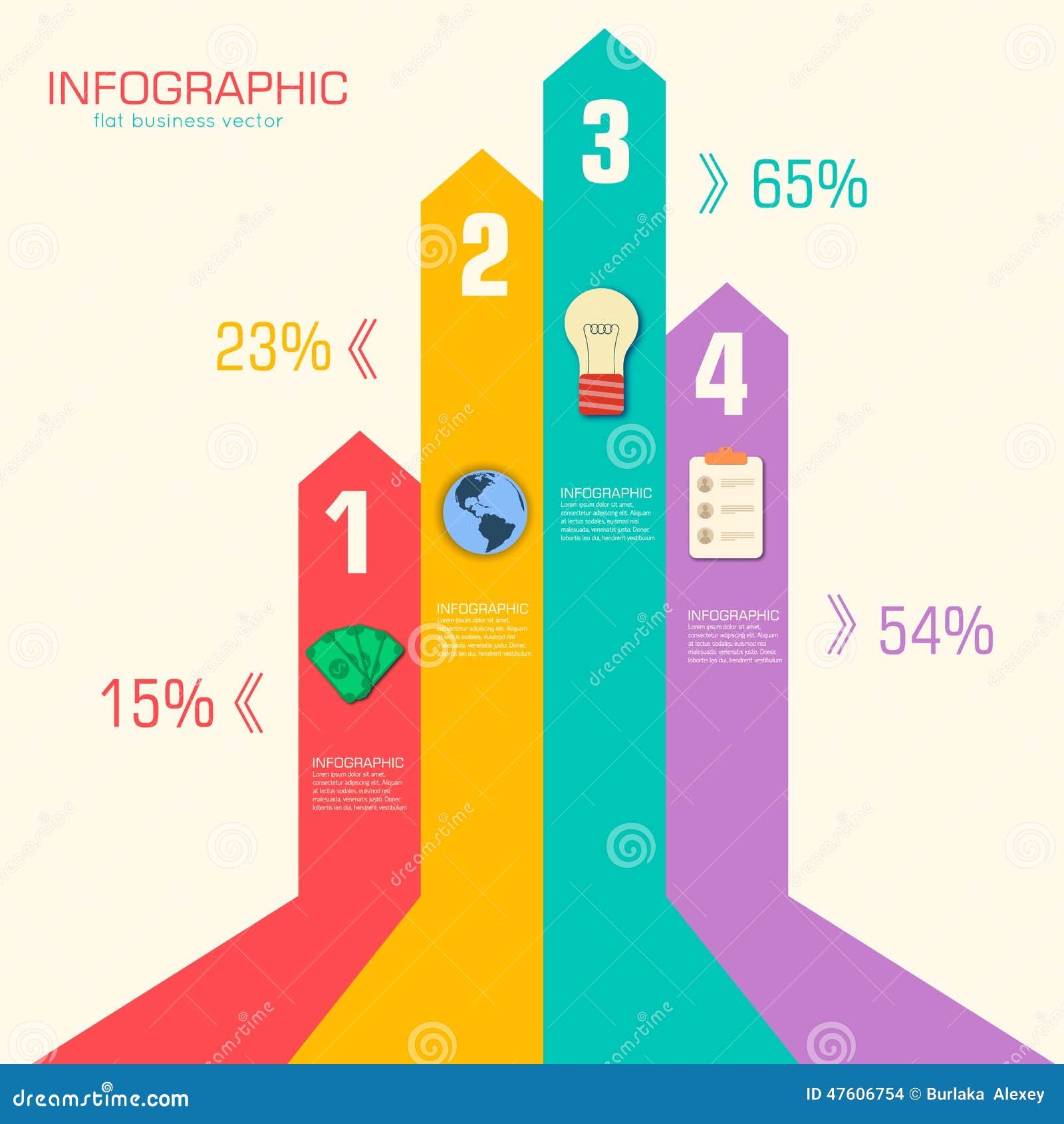 Business Flat Infographic Template with Text Stock Vector ...