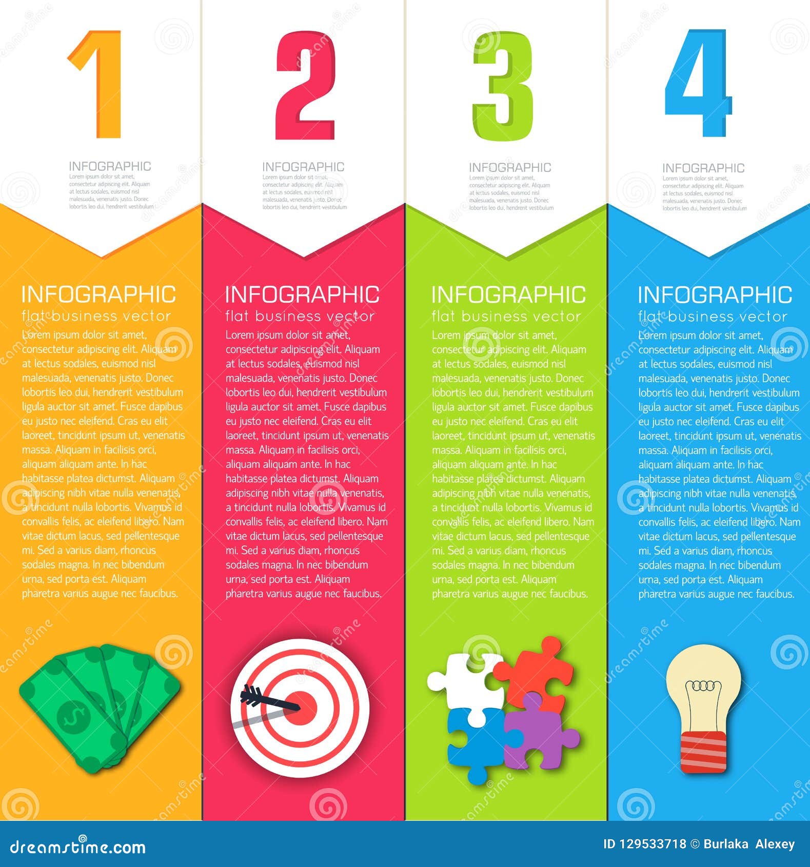 Business Flat Infographic Template with Text Fields. Vector ...