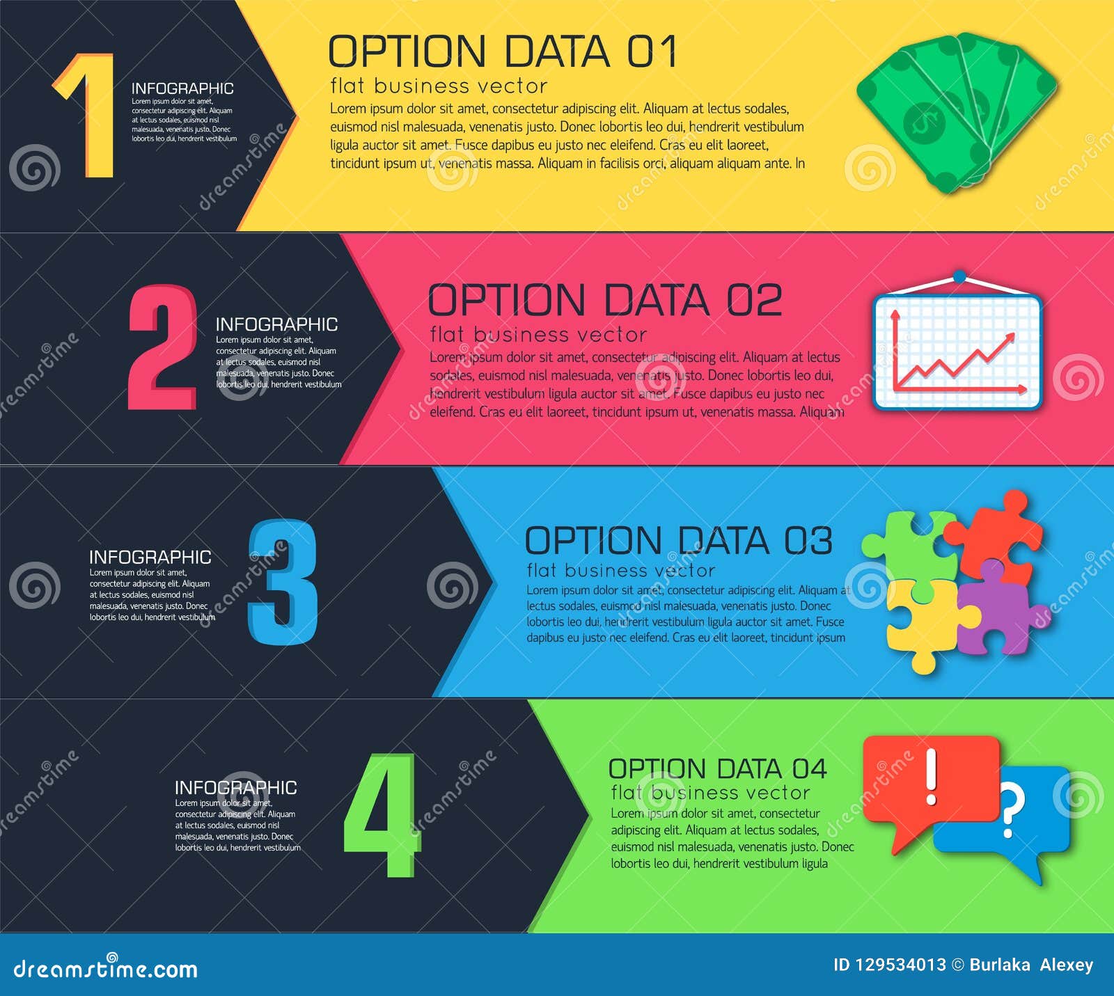 Business Flat Infographic Template with Text Fields. Vector ...