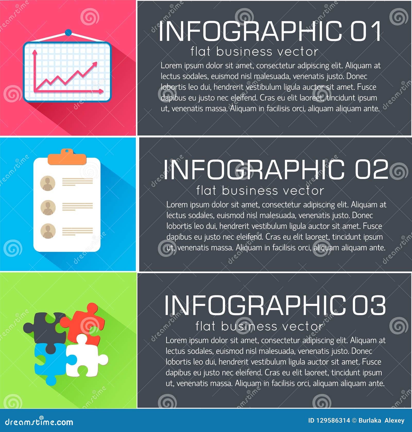 Business Flat Infographic Template with Text Fields. Vector ...