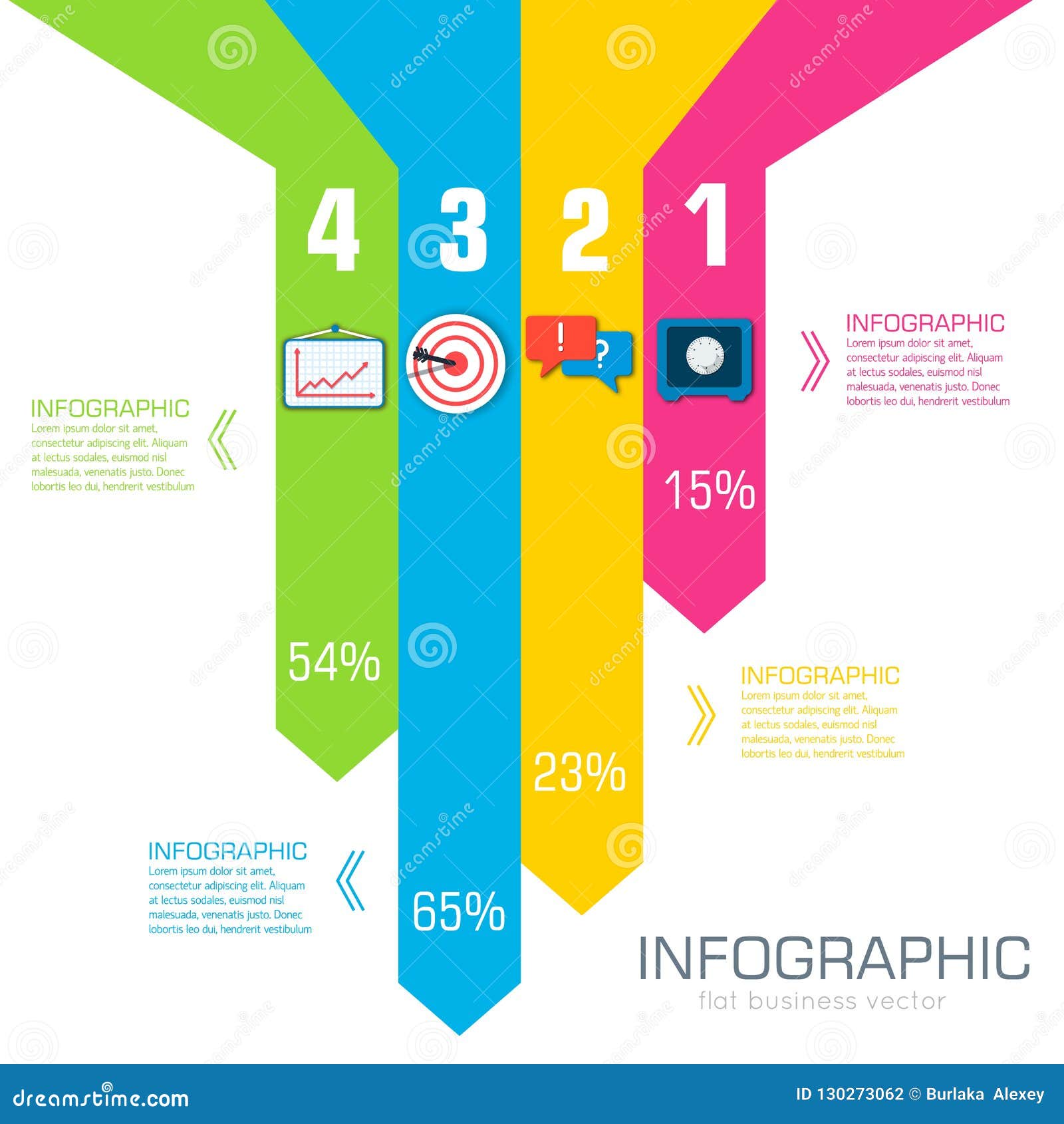 Business Flat Infographic Template with Text Fields. Vector ...
