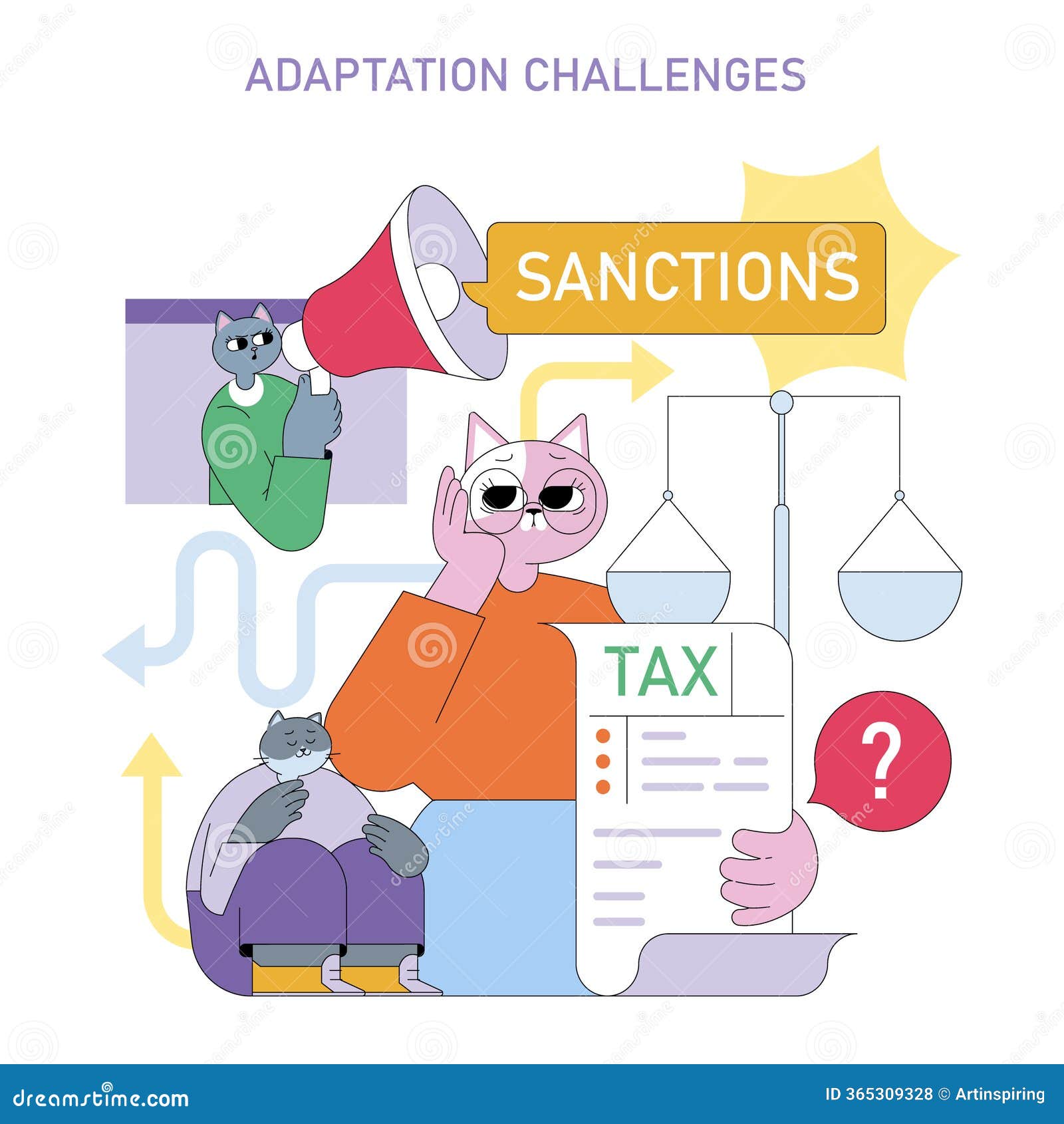 Difficulties In Adaptation Isolated Cartoon Vector Illustrations ...