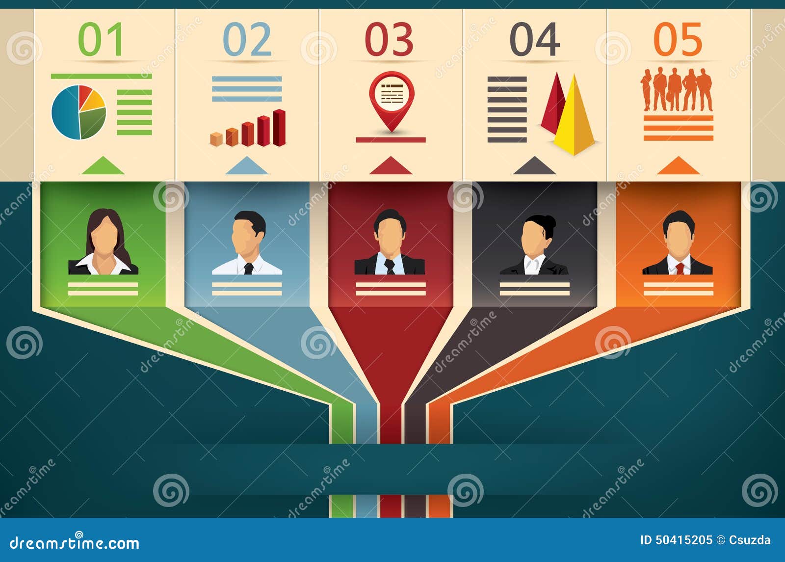 Business Flow Chart of a Team or Management Stock Vector - Illustration ...