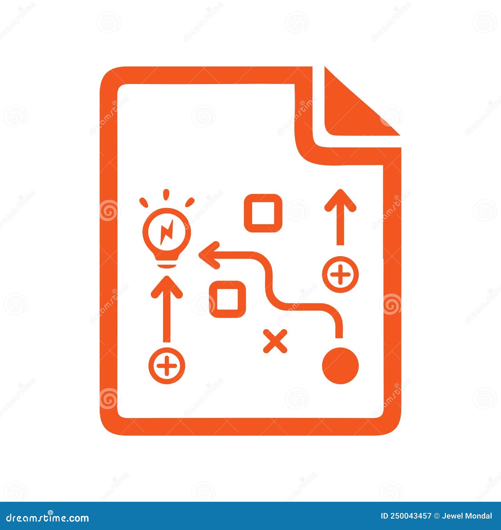 Business, Flow, Workflow Icon. Orange Vector Design Stock Illustration ...