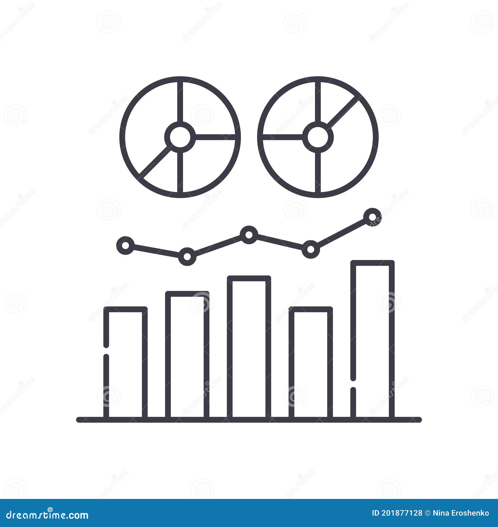 Business Forecasting Icon, Linear Isolated Illustration, Thin Line ...