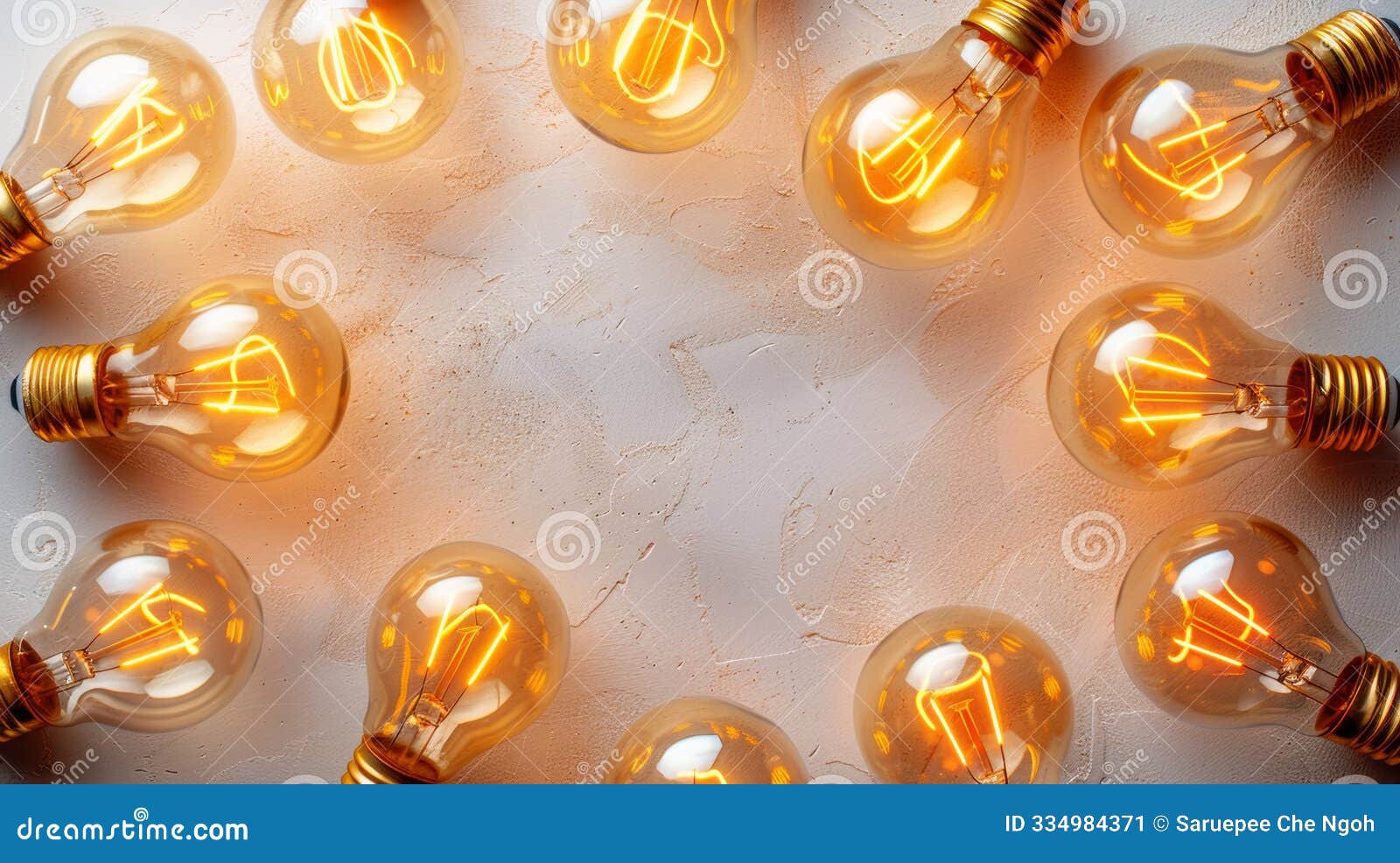 Business Frame on White Background with Illuminated Light Bulbs Forming ...