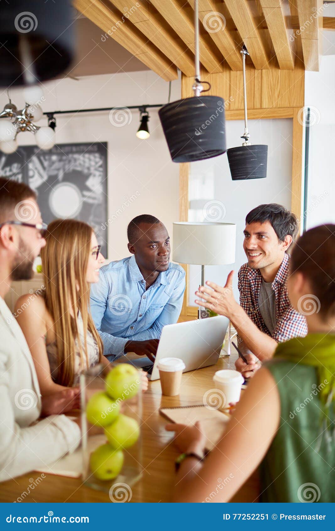 Business gathering in cafe stock image. Image of talking - 77252251
