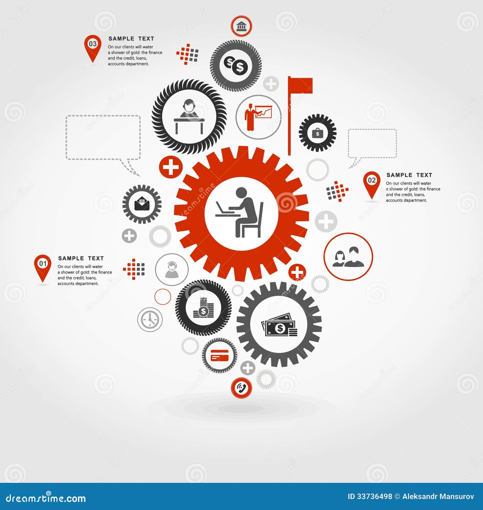 Business gear wheel stock vector. Illustration of dollar - 33736498
