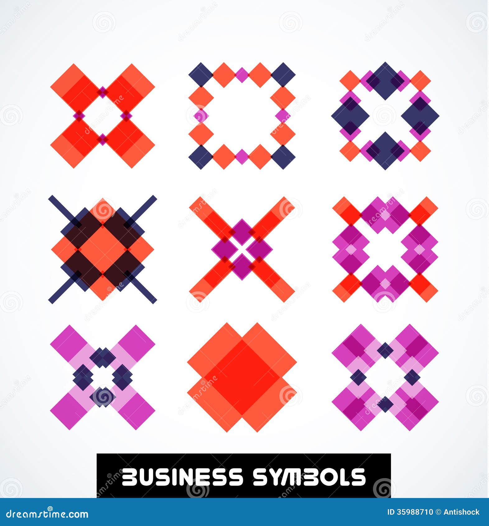 Business Geometric Shape Symbols. Icon Set Stock Vector - Illustration ...