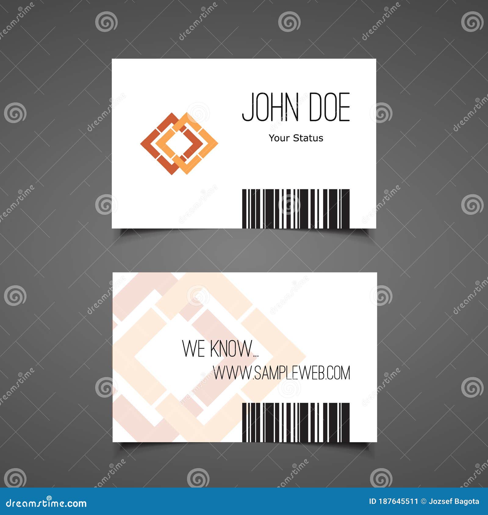 Business or Gift Card Design with Barcode Stock Vector - Illustration ...