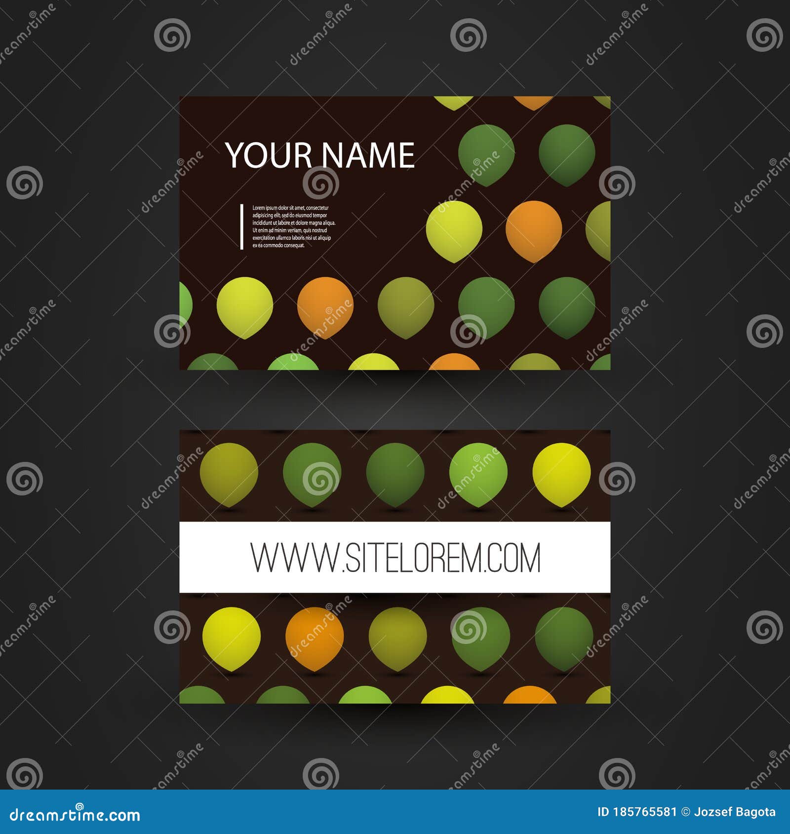 Business or Gift Card with Drops Pattern Stock Vector - Illustration of ...