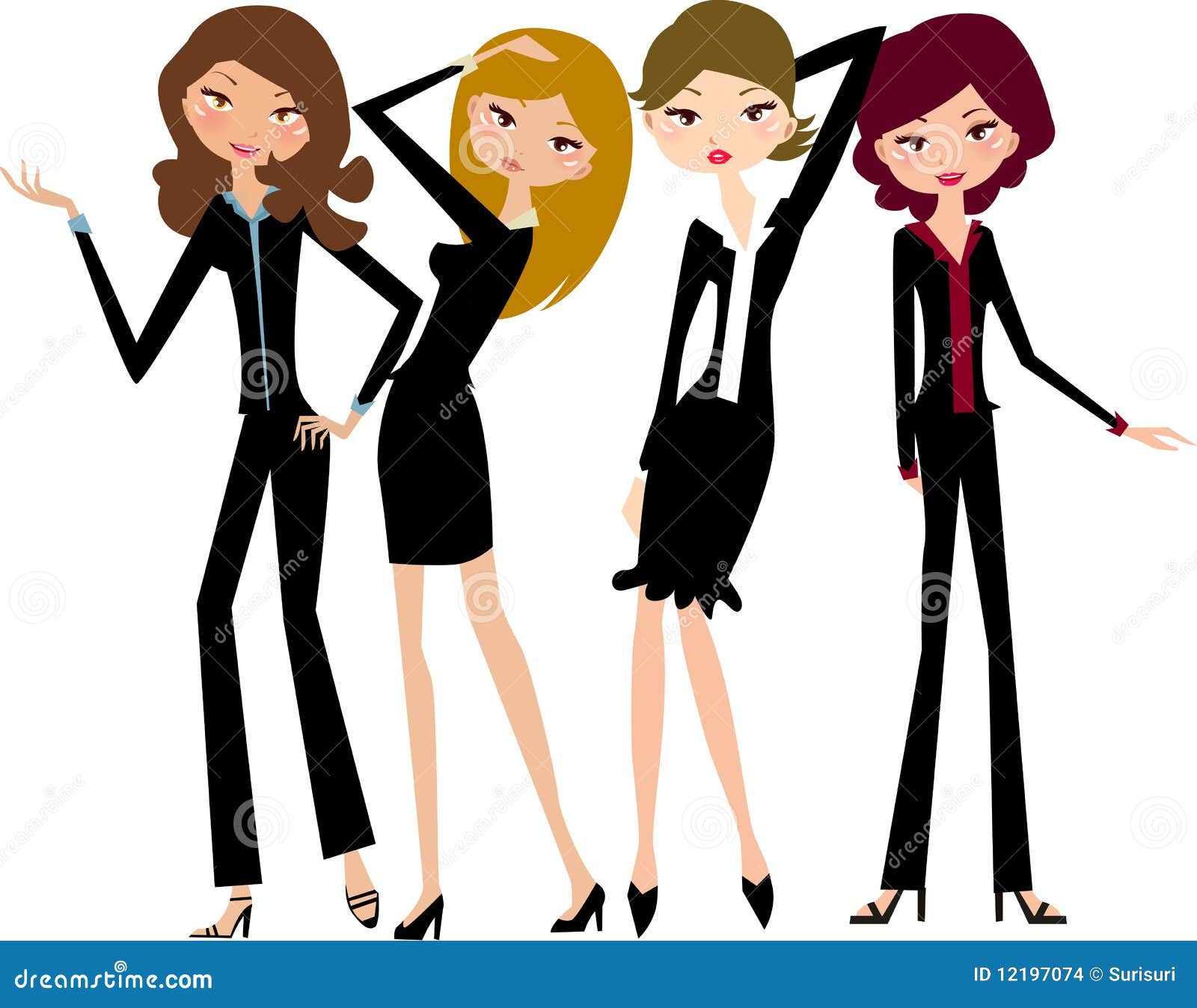 Business girls stock vector. Illustration of female, pose - 12197074