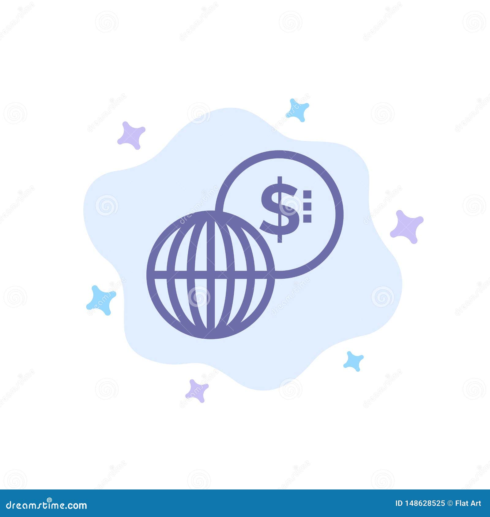 Business, Global, Markets, Modern Blue Icon on Abstract Cloud ...