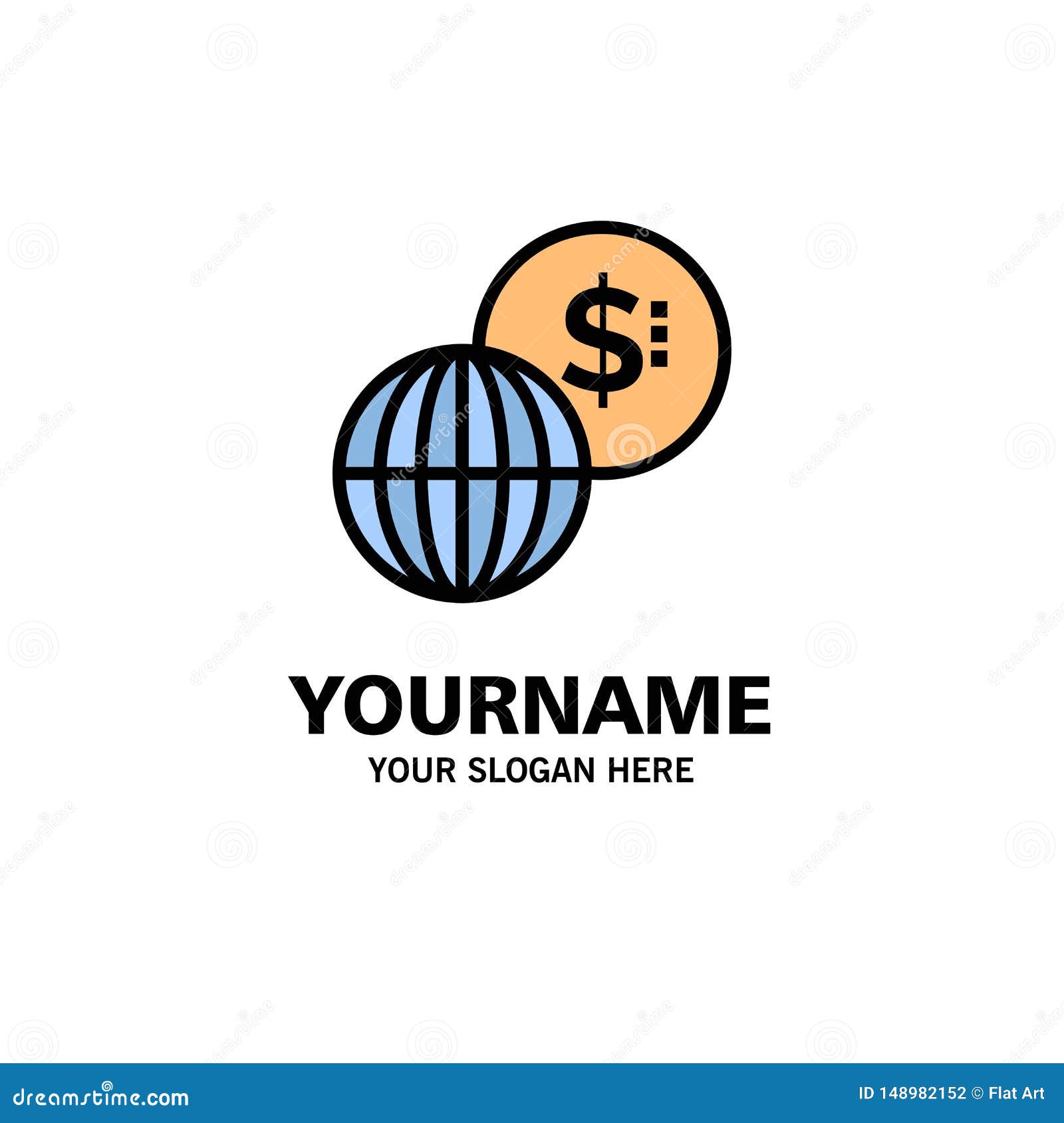 Business, Global, Markets, Modern Business Logo Template. Flat Color ...