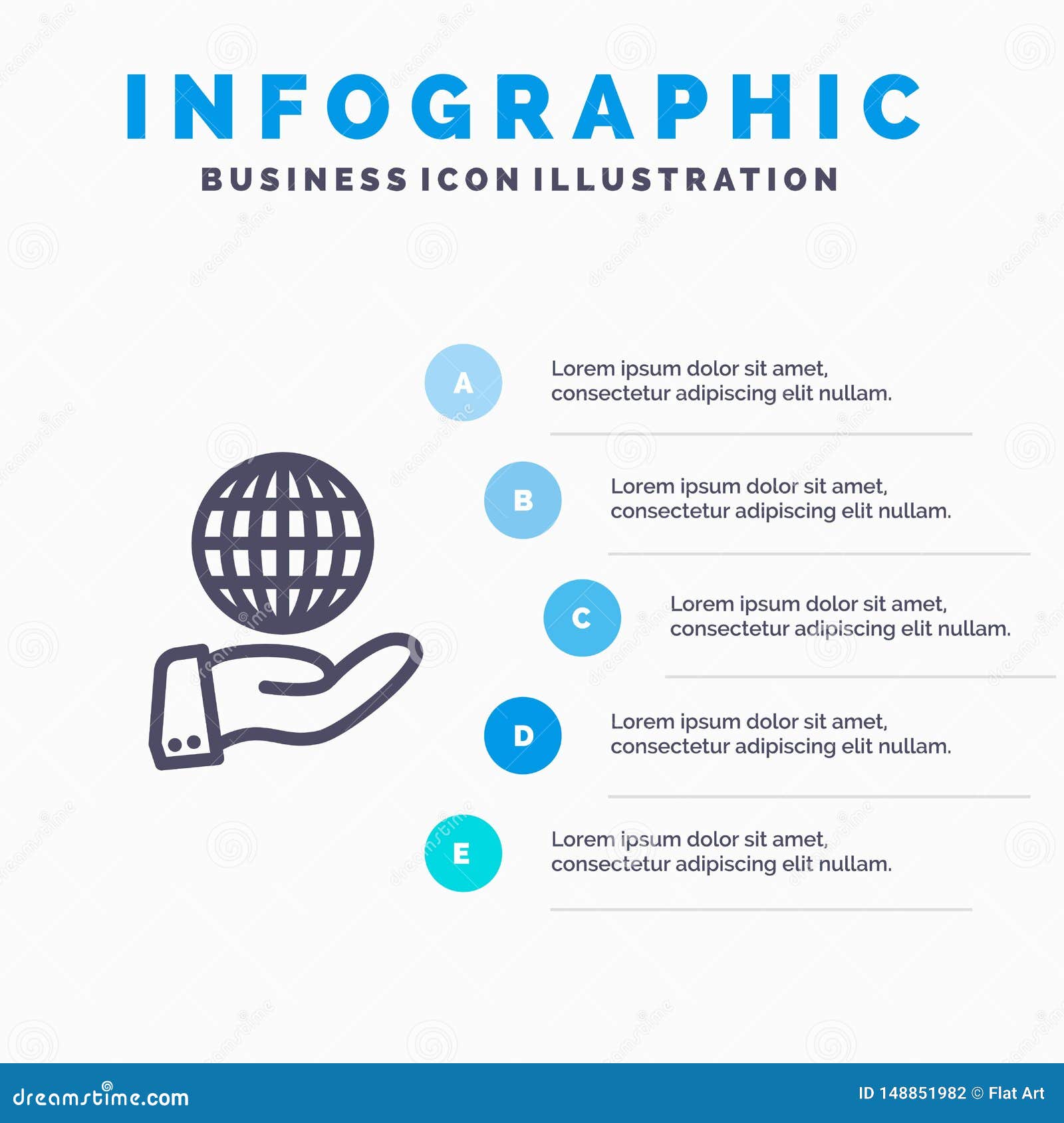 Business, Global, Modern, Services Line Icon with 5 Steps Presentation ...