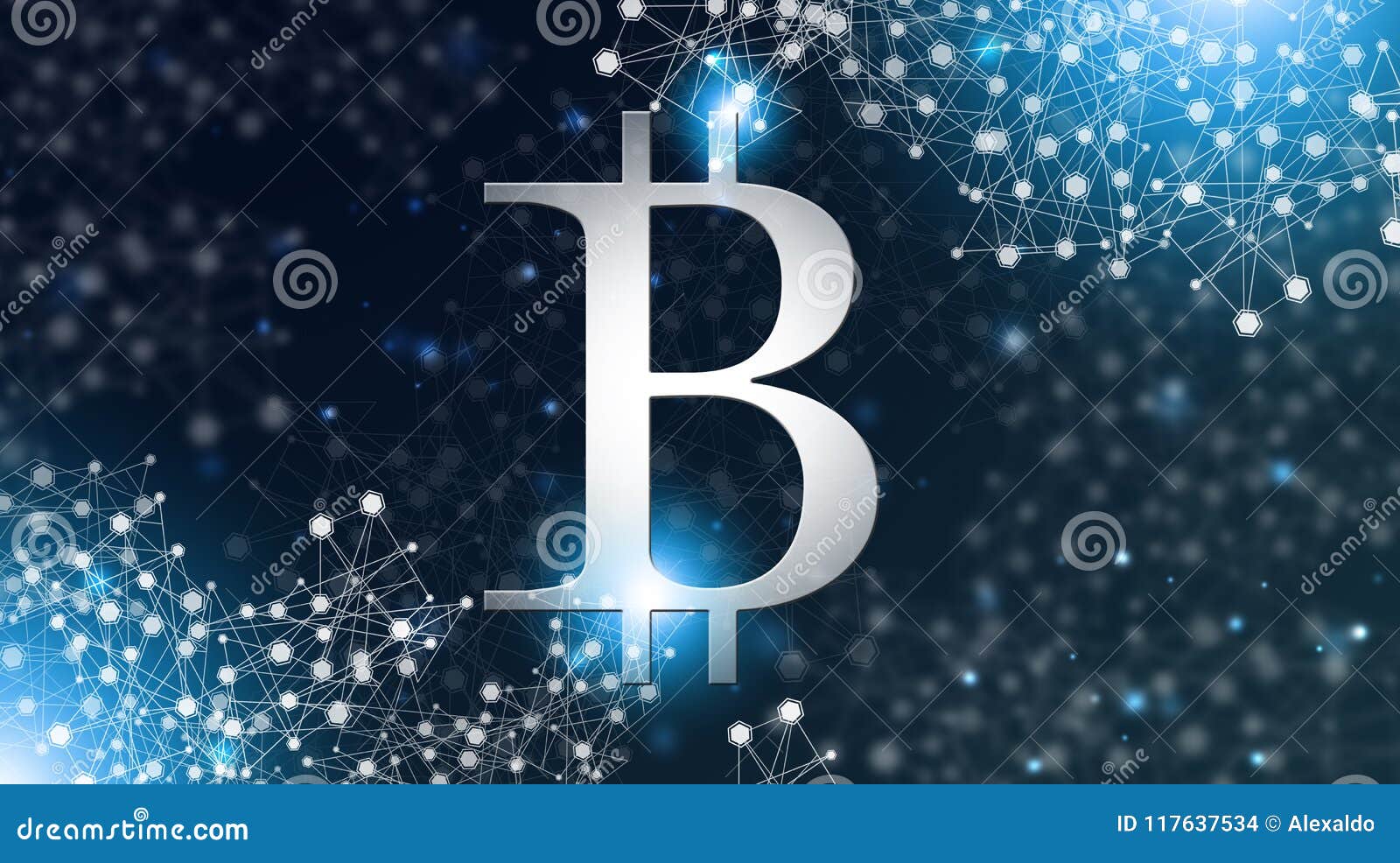 Bitcoin Network Global Currency Stock Illustration - Illustration of ...