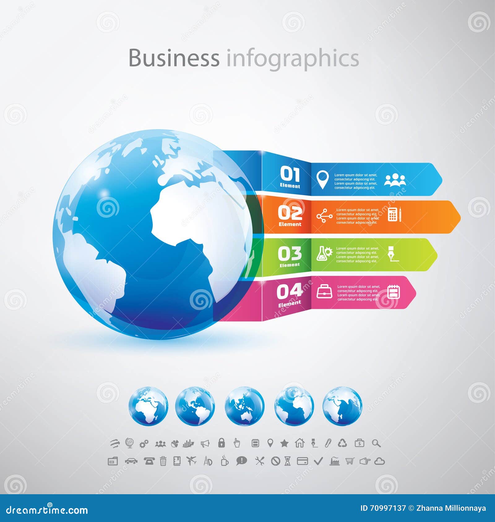 Business, Globe Infographics Template Stock Vector - Illustration of choice, info: 70997137