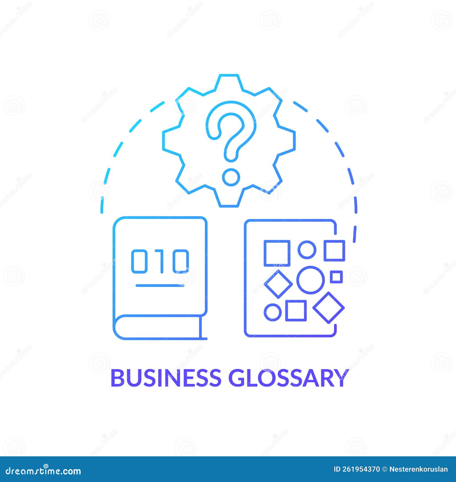 Business Glossary Blue Gradient Icon Stock Vector - Illustration of ...