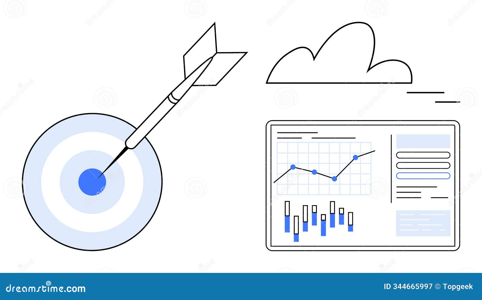 Business Goal Achievement Concept with Bullseye and Data Analysis ...