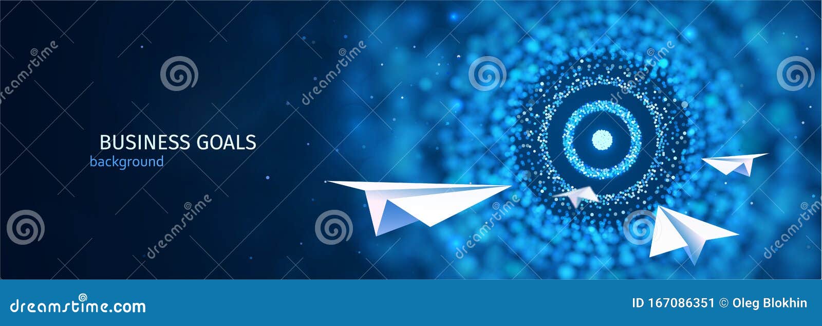 Business Goal Solution Concept. Paper Planes Flies To the Abstract ...