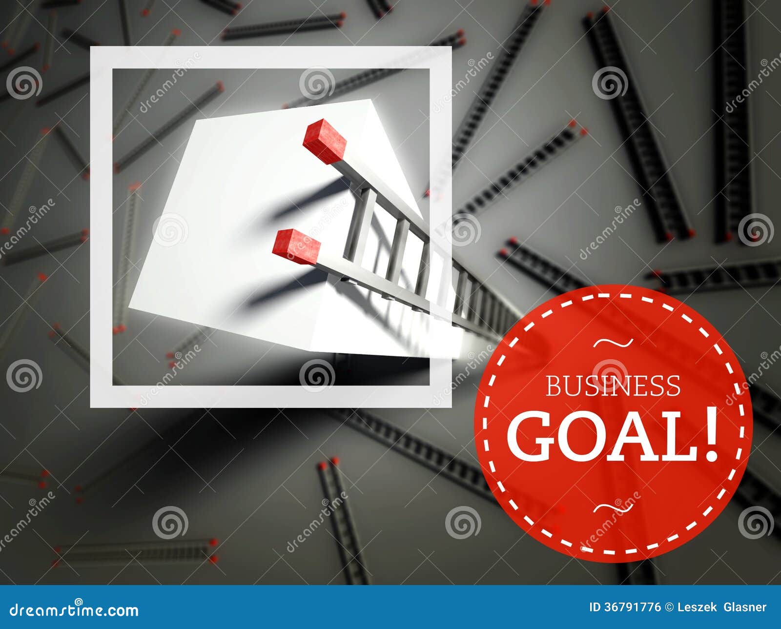 Business Goal and Top of Ladder, Success Concept Stock Illustration ...