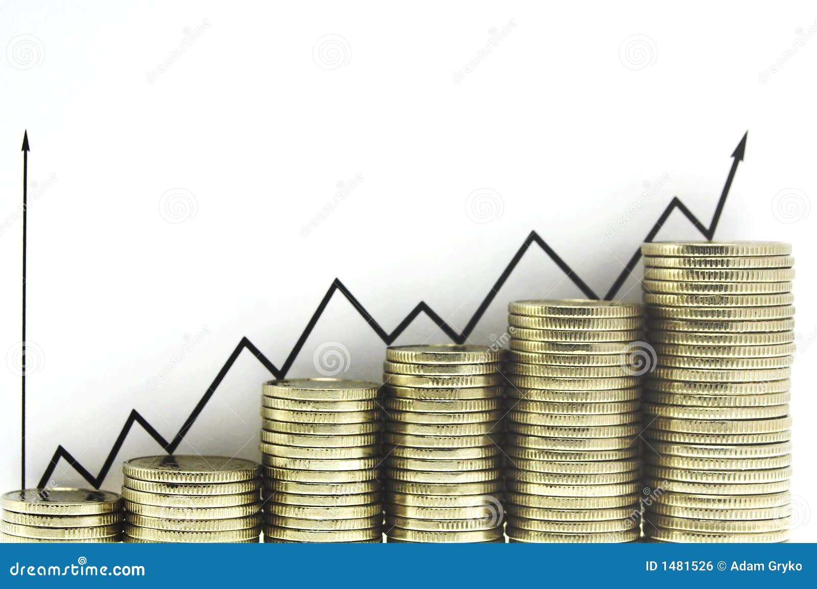Business graph stock photo. Image of forecast, goal, coins - 1481526