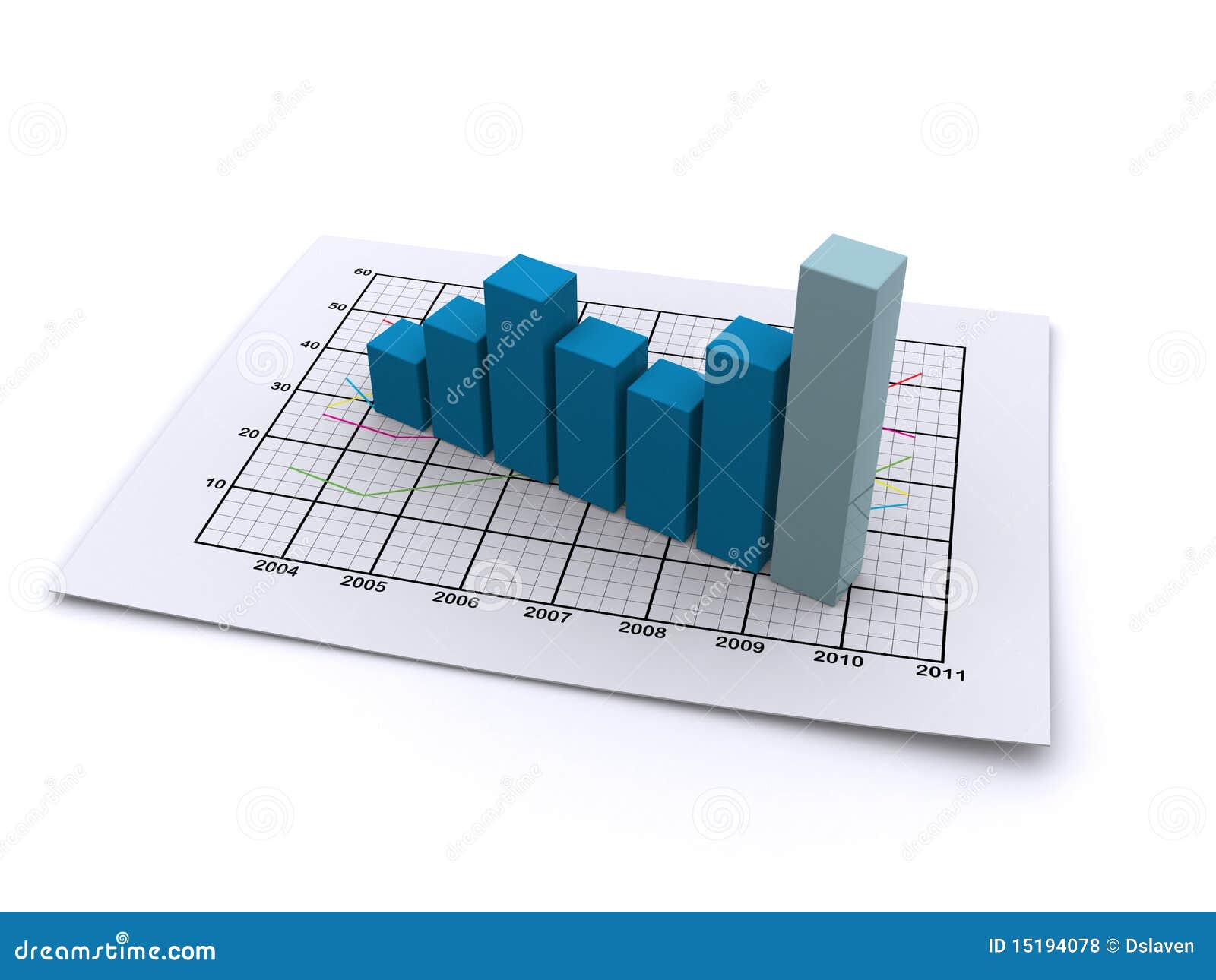 Business graph 3d stock illustration. Illustration of columns - 15194078
