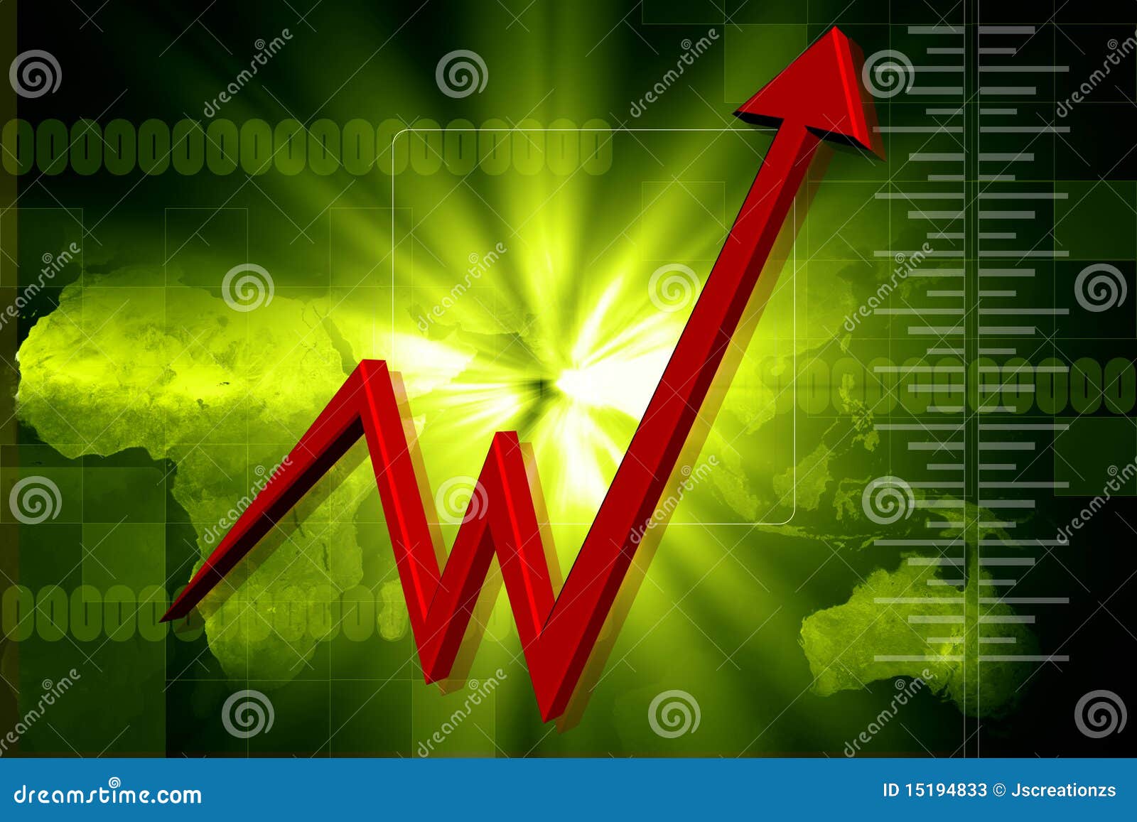 Business Graph in 3d stock illustration. Illustration of money - 15194833