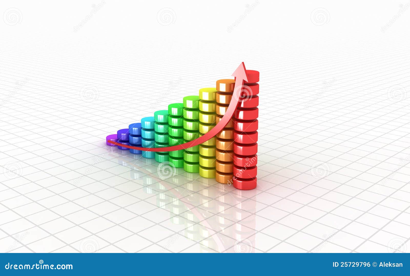 Business graph. 3D image. stock illustration. Illustration of graph ...