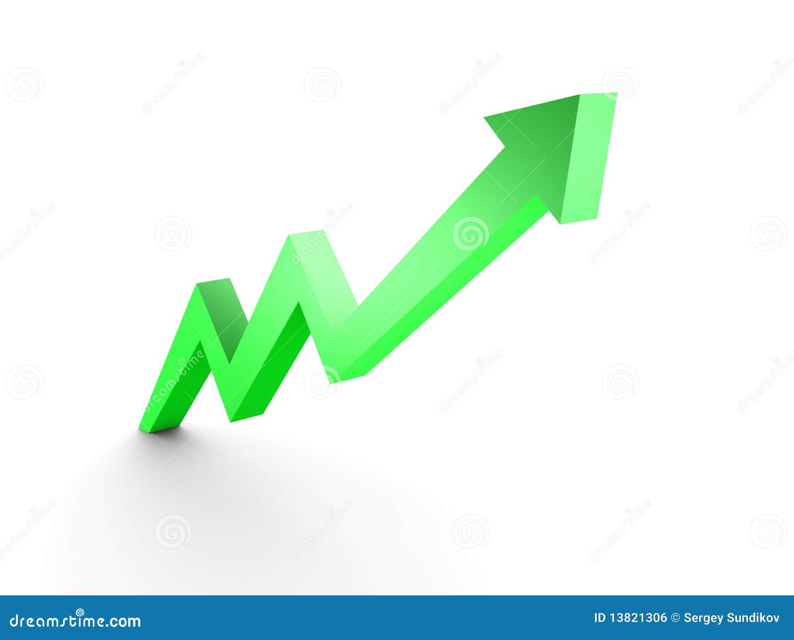 Business Graph And Arrow Progress Green Isolated On White, Green Arrow ...