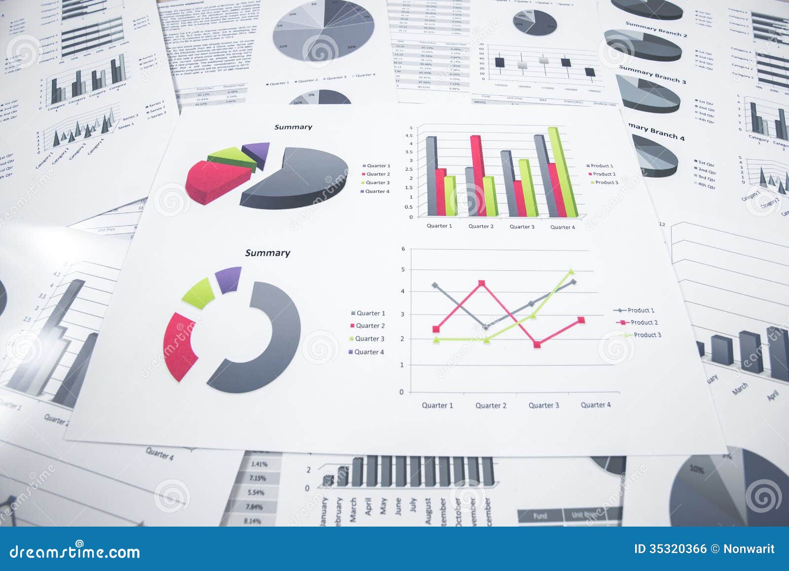 Business Graph Analysis Report Stock Photo - Image of funds, diagram ...