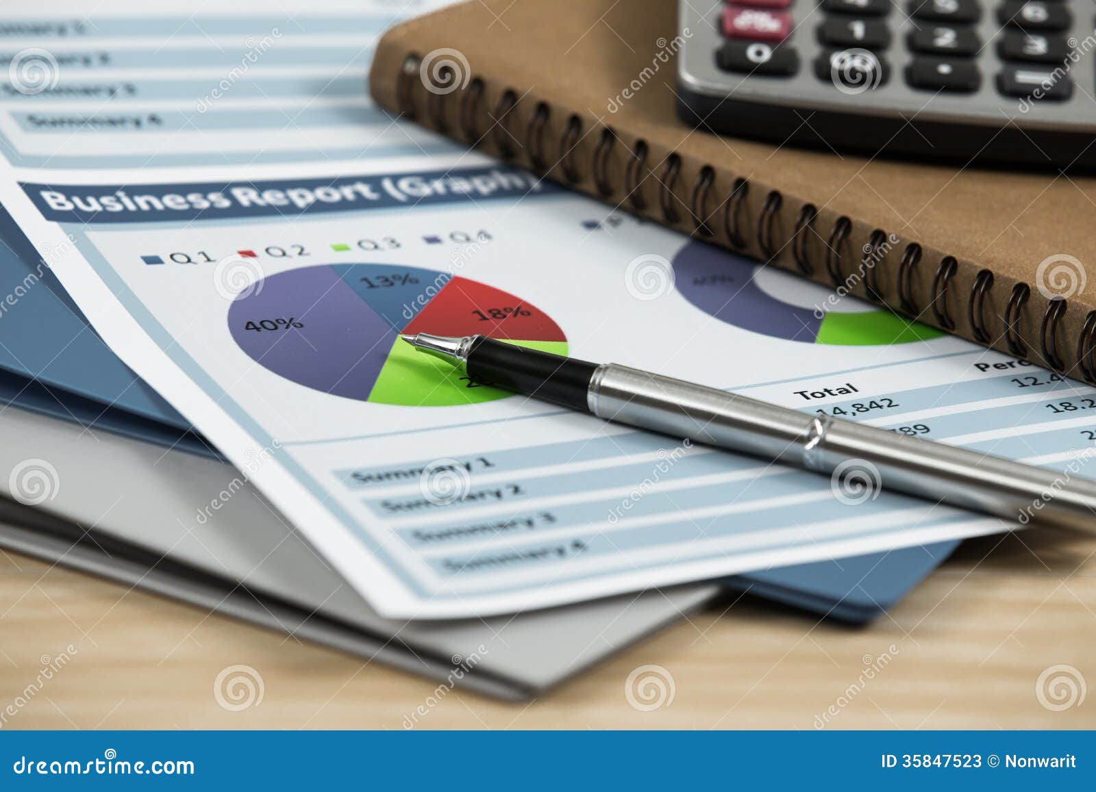 Business Graph Analysis Report Stock Image - Image of chart, color ...