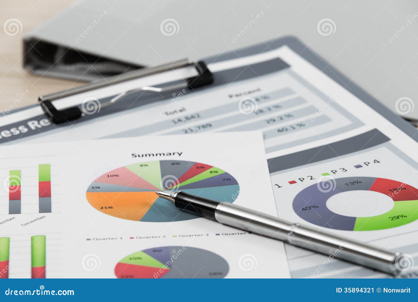 Business Graph Analysis Report Stock Image - Image of data, management ...