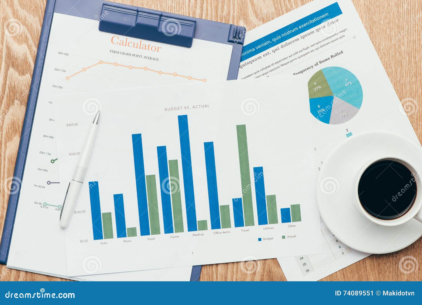 Business Graph Analysis Report. Accounting Stock Image - Image of ...