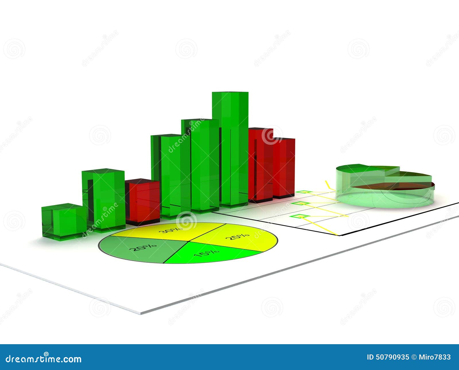 Business Graph Analysis Report Stock Illustration - Illustration of ...