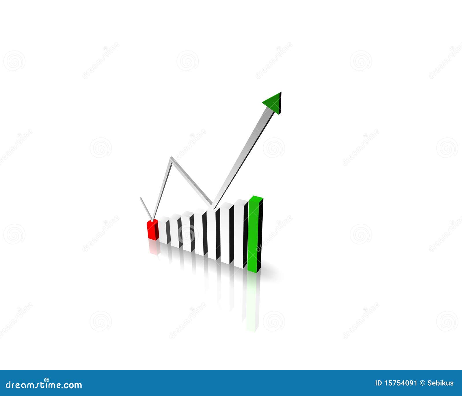 Business Graph with arrow stock illustration. Illustration of future ...