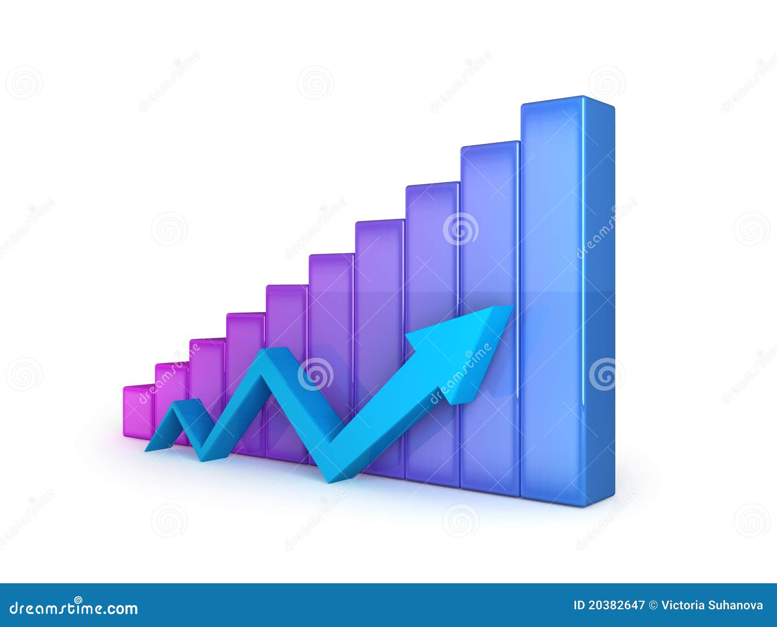 Business graph with arrow stock illustration. Illustration of plan ...