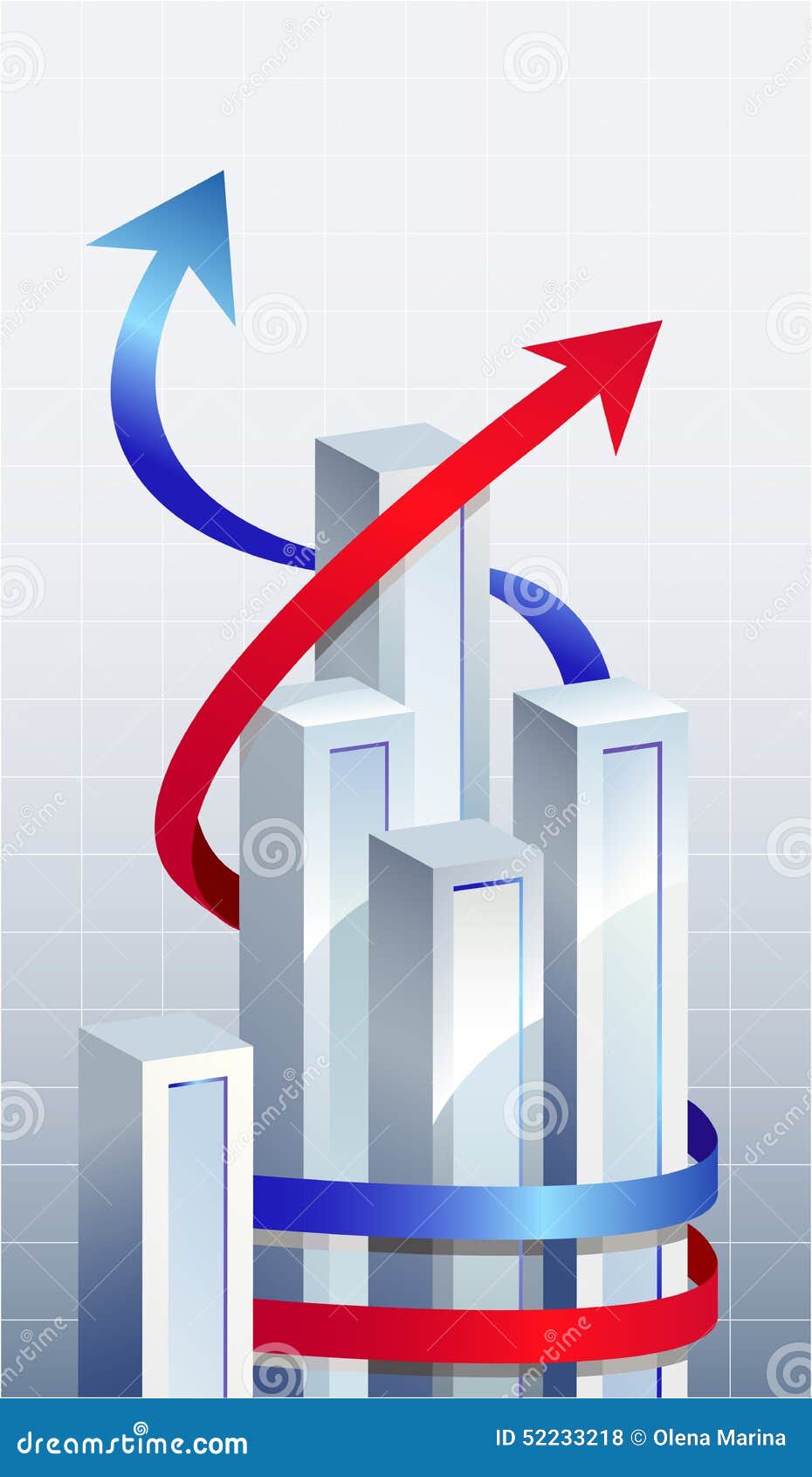 Business Graph with arrow stock vector. Illustration of success - 52233218