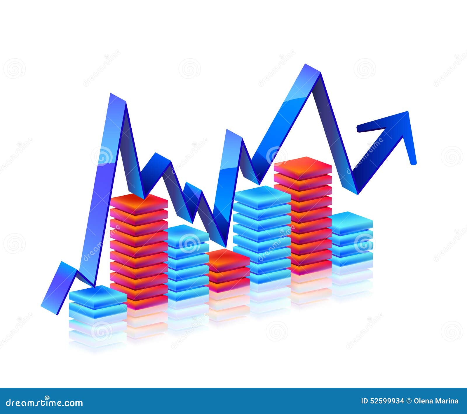 Business Graph with arrow stock vector. Illustration of marketing ...
