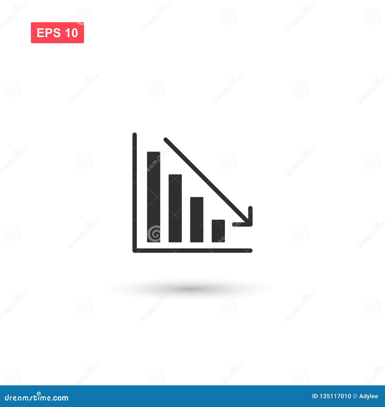 Business Graph Arrow Down Vector Isolated Stock Vector - Illustration ...