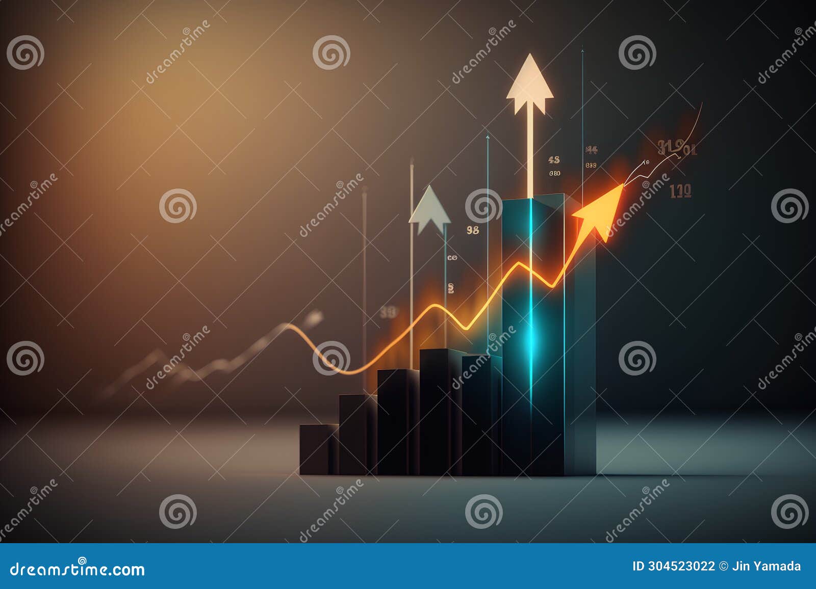 Business Graph with Arrow. Infographic Concept Stock Illustration ...