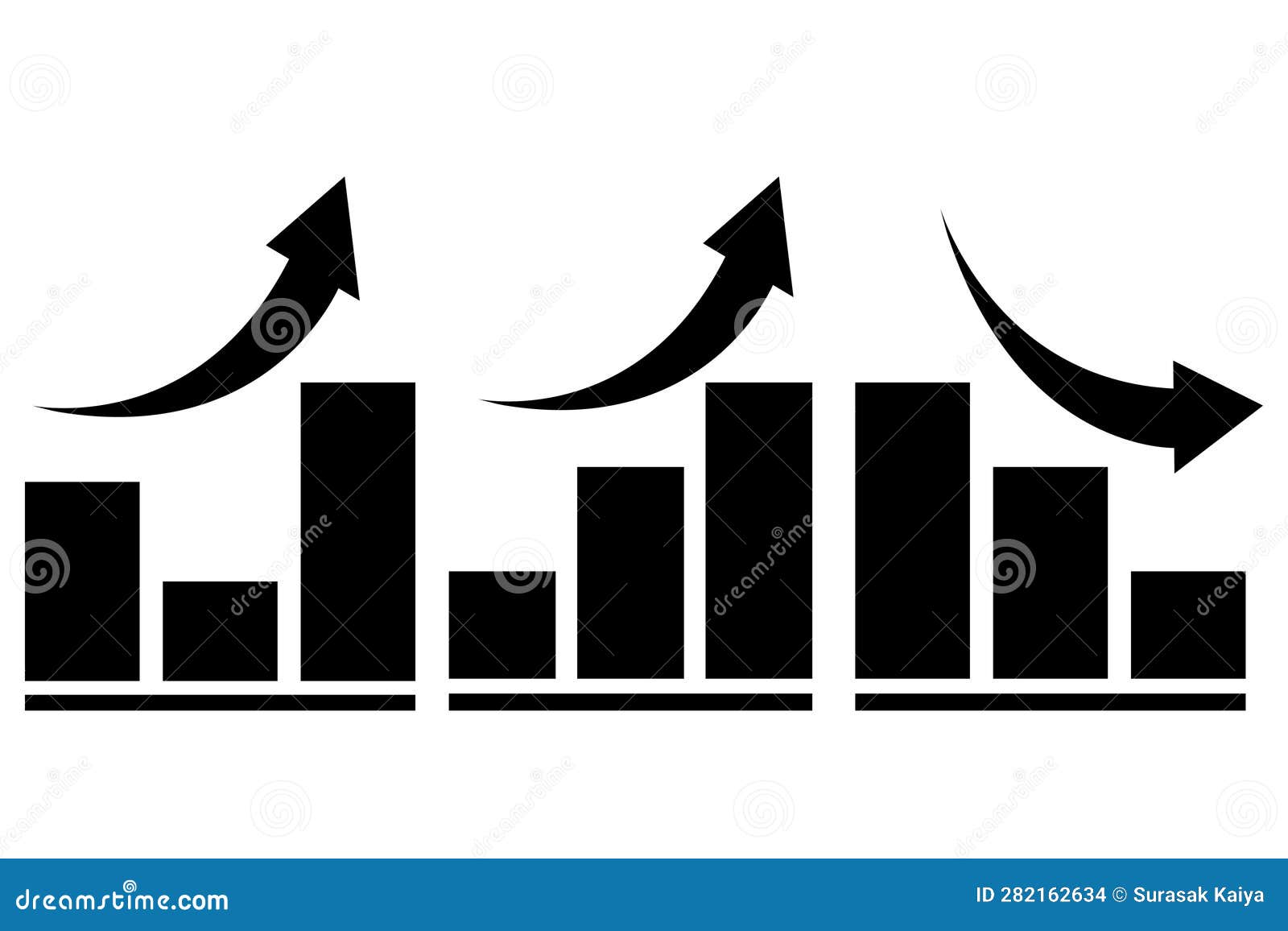 Business graph with arrows stock illustration. Illustration of ...