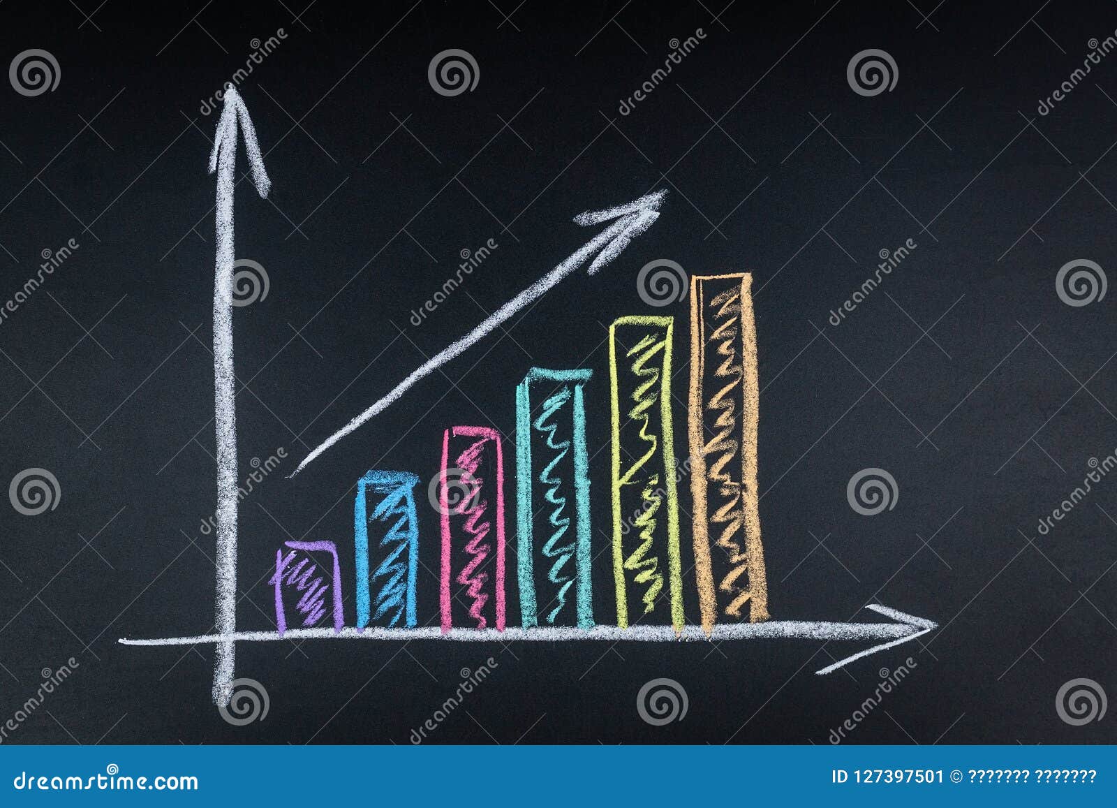 Business Graph on a Blackboard Stock Image - Image of drawings, board ...